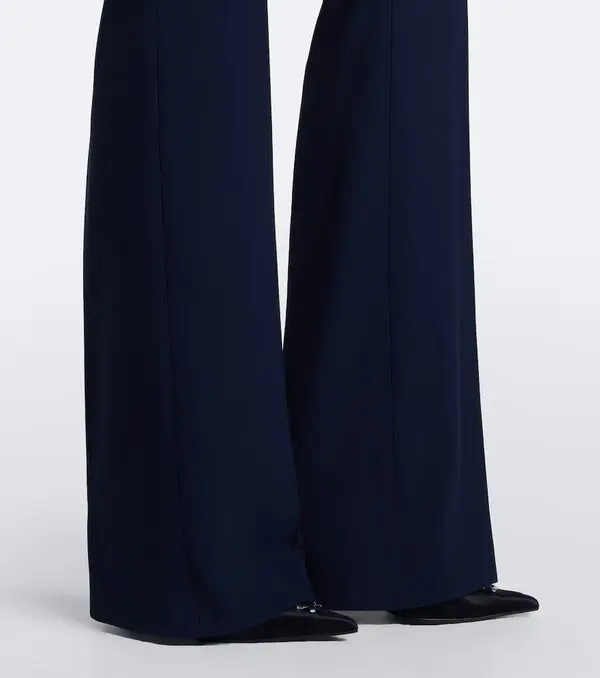 Alexander McQueen Crêpe Bootcut Pants - Blue