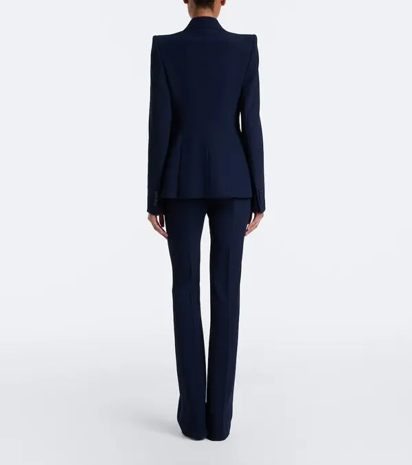 Alexander McQueen Crêpe Bootcut Pants - Blue