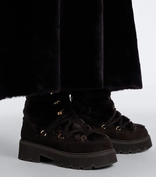 Bogner Turin Shearling-lined Suede Lace-up Boots