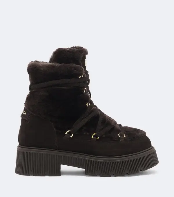 Bogner Turin Shearling-lined Suede Lace-up Boots