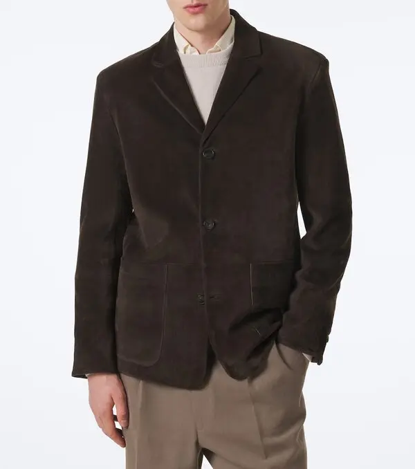 YVES SALOMON Single-breasted Suede Jacket