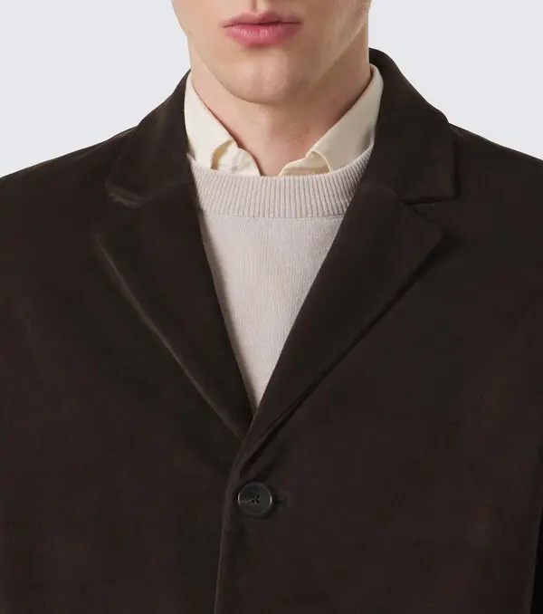 YVES SALOMON Single-breasted Suede Jacket
