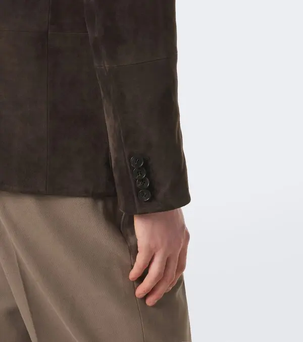 YVES SALOMON Single-breasted Suede Jacket