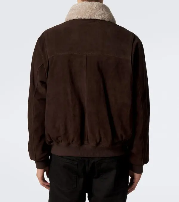 ARMA Bari Shearling-trimmed Suede Blouson Jacket
