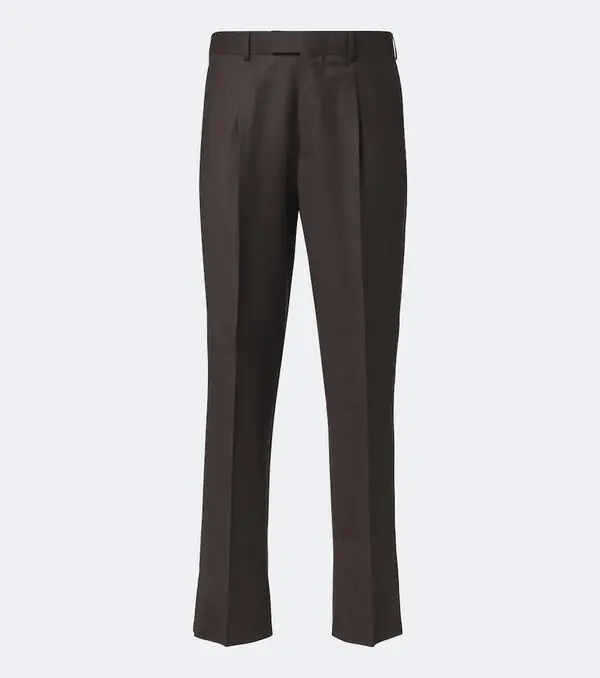 Zegna Pleated Wool Straight Pants