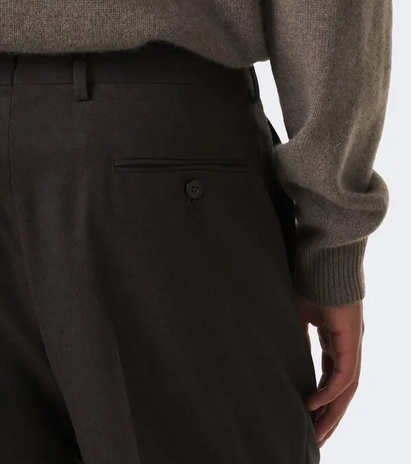 Zegna Pleated Wool Straight Pants