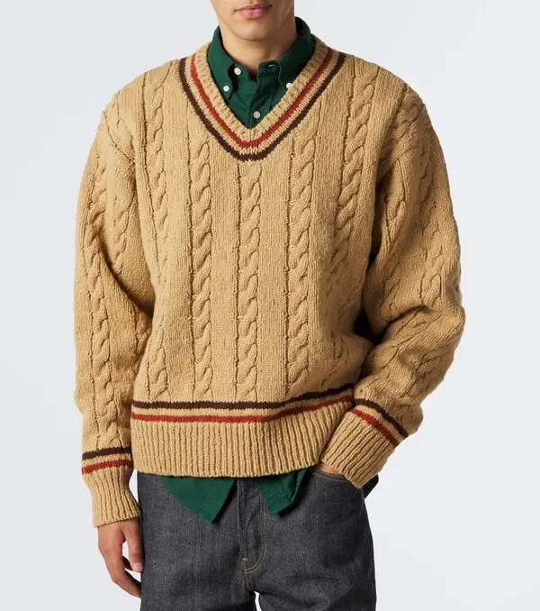 Visvim Collegia Wool And Cashmere Sweater - Beige