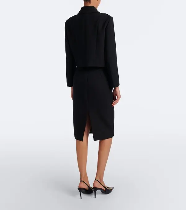 Gucci Horsebit Wool Crêpe Pencil Skirt