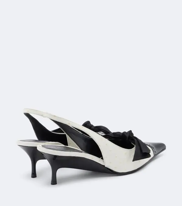 Alexander McQueen Koko Bow-detail Leather Slingback Pumps