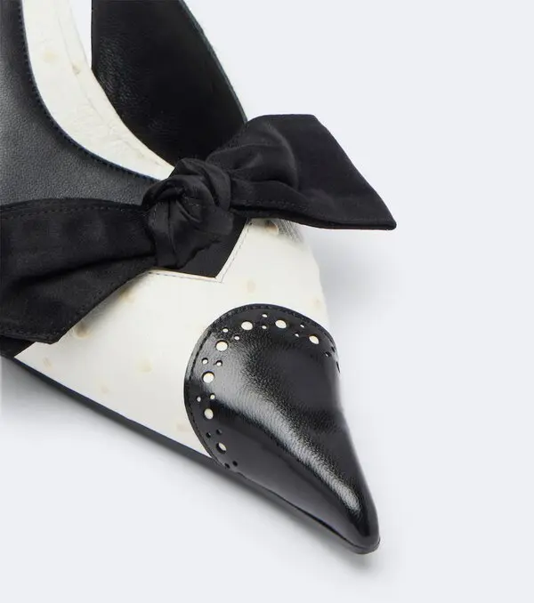 Alexander McQueen Koko Bow-detail Leather Slingback Pumps