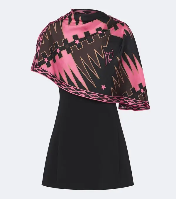 Emilio Pucci Valdimontone Caped Cady Minidress