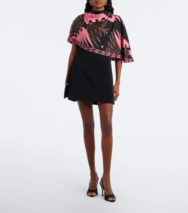 Emilio Pucci Valdimontone Caped Cady Minidress