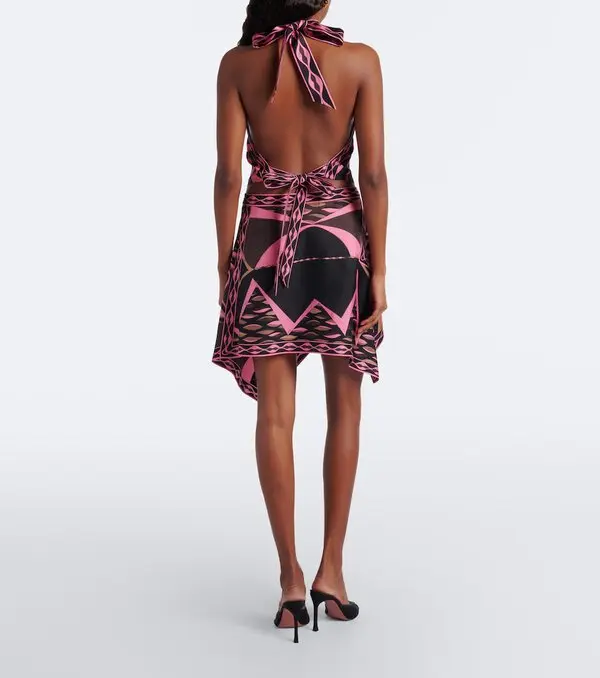 Emilio Pucci Dune Asymmetric Silk Twill Miniskirt
