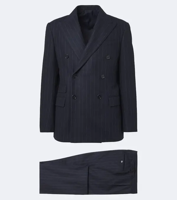 Ralph Lauren Purple Label Chalk Stripe Wool And Cashmere Suit