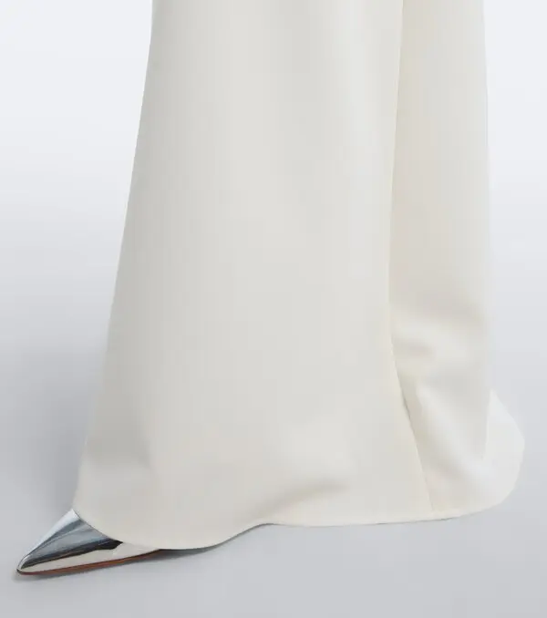 Safiyaa Belisa Belted Ruffled Crêpe Gown - White