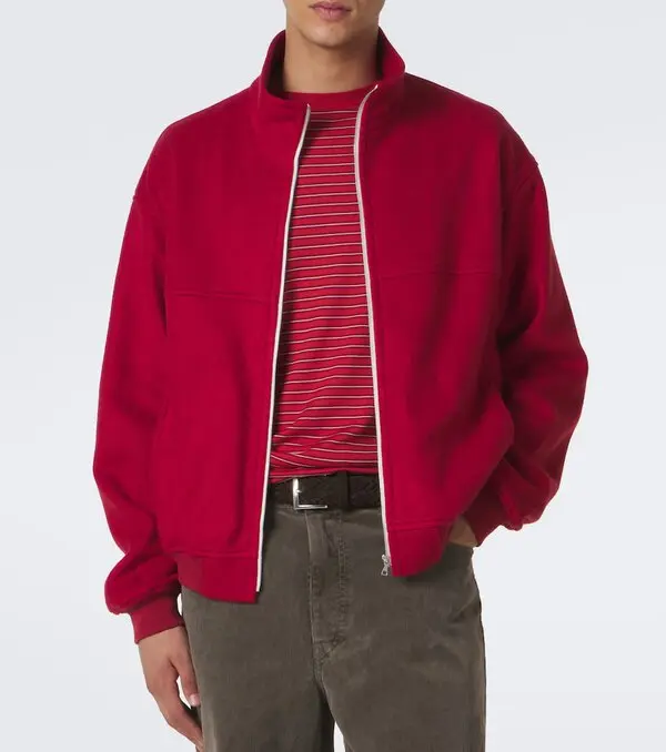 Auralee Silk Fleece Jacket - Red