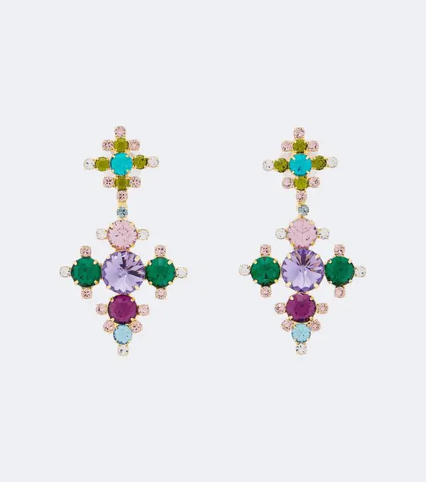 JENNIFER BEHR Jovanny Embellished Gold-plated Earrings - Multicoloured