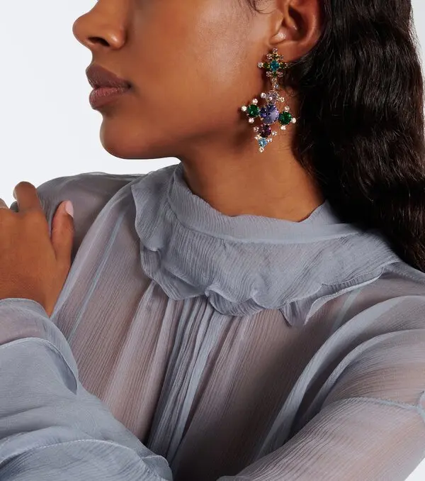 JENNIFER BEHR Jovanny Embellished Gold-plated Earrings