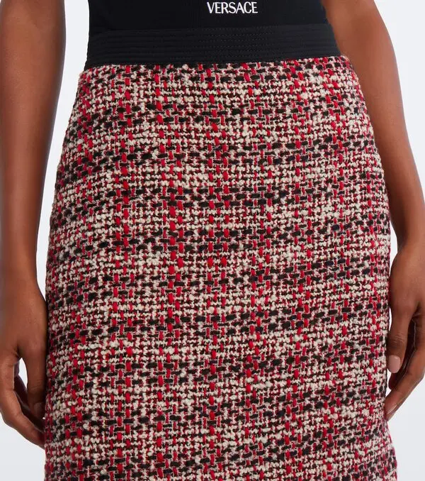 Versace Wool-blend Tweed Miniskirt