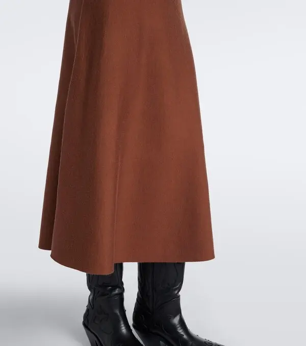 Gabriela Hearst Vivia Wool, Silk, And Cashmere Midi Dress - Brown