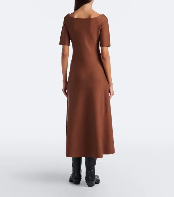Gabriela Hearst Vivia Wool, Silk, And Cashmere Midi Dress - Brown