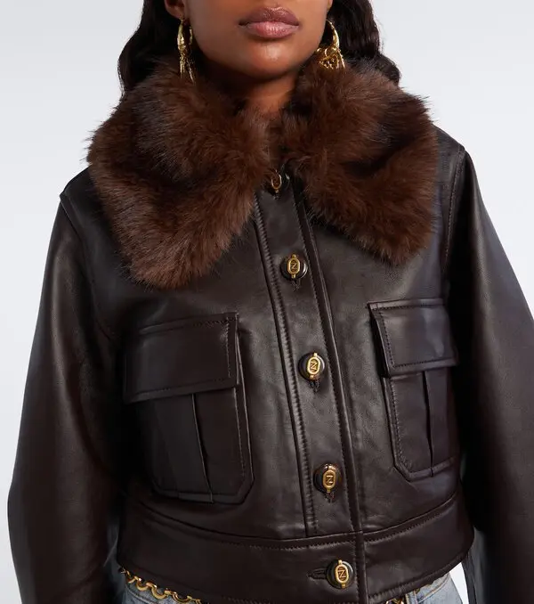 Zimmermann Valiant Cropped Leather Jacket