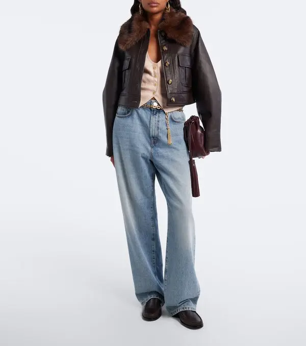 Zimmermann Valiant Cropped Leather Jacket