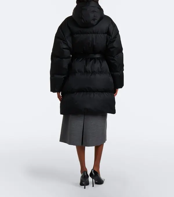 Prada Belted Hooded Re-nylon Down Coat