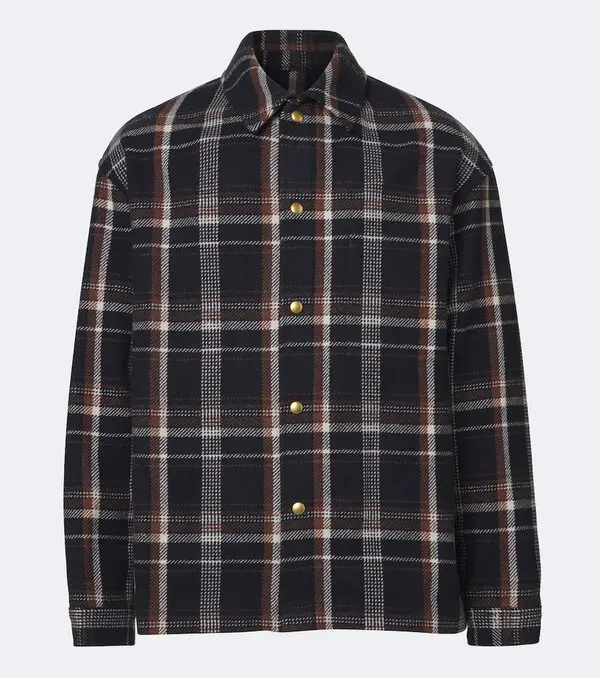 A.PRESSE Checked Wool And Cashmere Overshirt