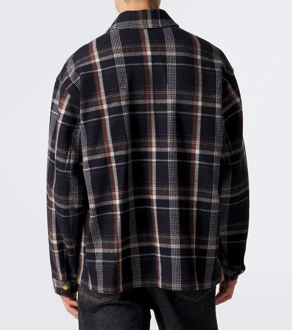 A.PRESSE Checked Wool And Cashmere Overshirt