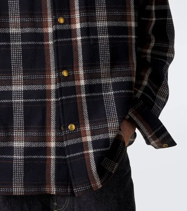 A.PRESSE Checked Wool And Cashmere Overshirt