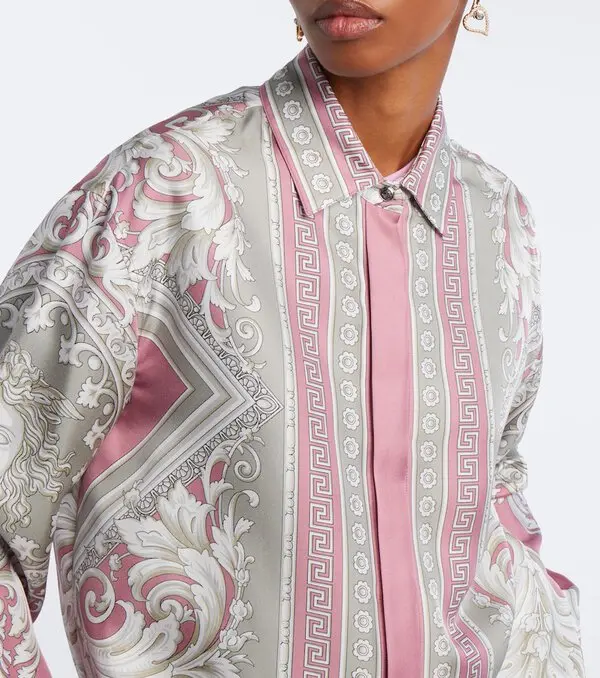 Versace Greca Printed Silk Twill Shirt