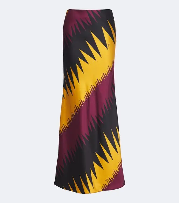 Emilio Pucci Drago Satin Maxi Skirt
