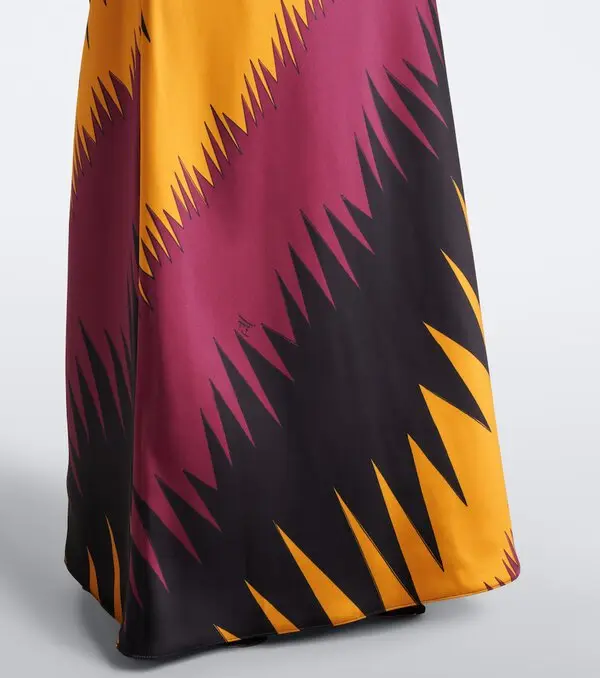 Emilio Pucci Drago Satin Maxi Skirt