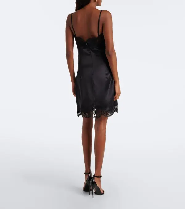 Dolce & Gabbana Lace-trimmed Silk Satin Slip Dress
