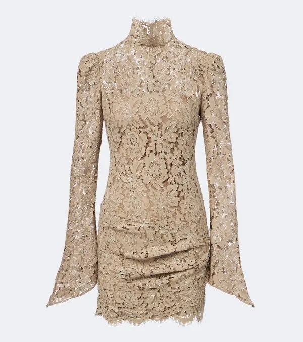 DE LA VALI Agartha Guipure Lace Minidress