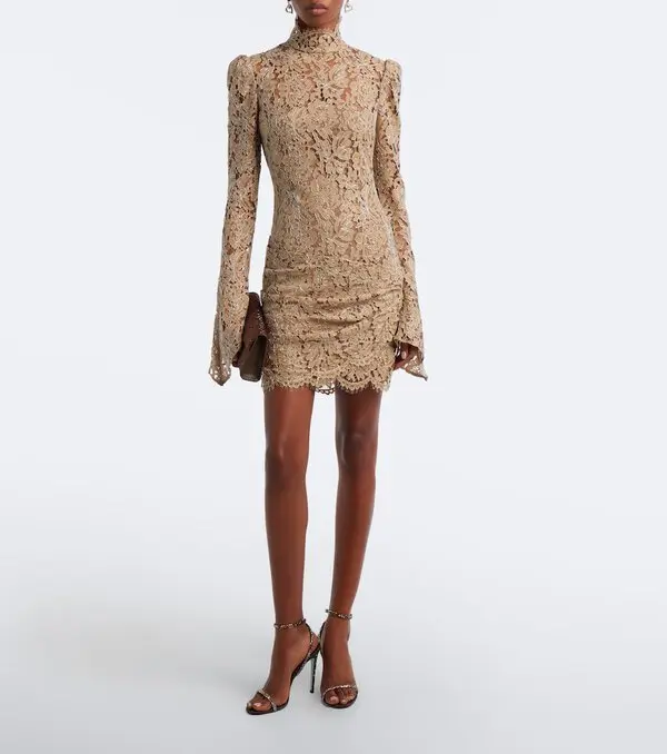 DE LA VALI Agartha Guipure Lace Minidress