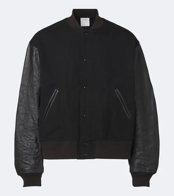 Visvim Wool, Linen, And Leather Varsity Jacket