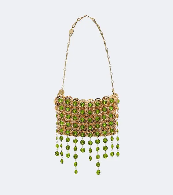 Rabanne 1969 Nano Embellished Top-handle Bag - Green