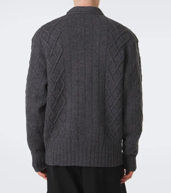 Simone Rocha Cable-knit Embellished Virgin Wool Cardigan