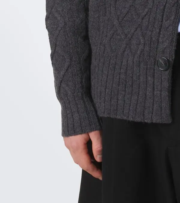 Simone Rocha Cable-knit Embellished Virgin Wool Cardigan