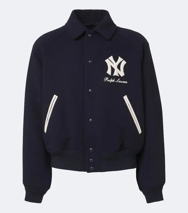 Ralph Lauren Purple Label X Mlb Shearling-lined Twill Blouson Jacket - Blue