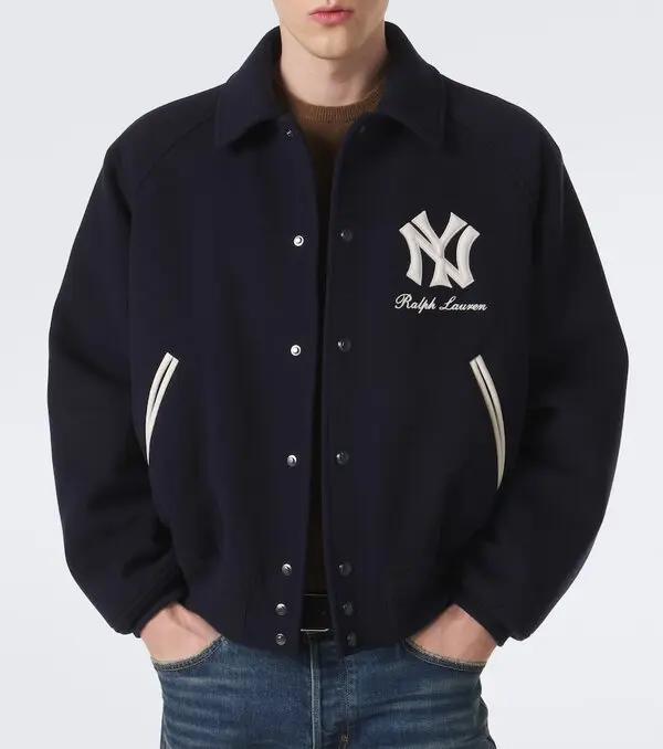 Ralph Lauren Purple Label X Mlb Shearling-lined Twill Blouson Jacket
