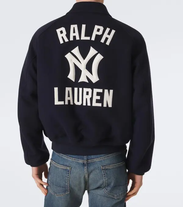 Ralph Lauren Purple Label X Mlb Shearling-lined Twill Blouson Jacket