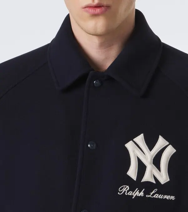 Ralph Lauren Purple Label X Mlb Shearling-lined Twill Blouson Jacket