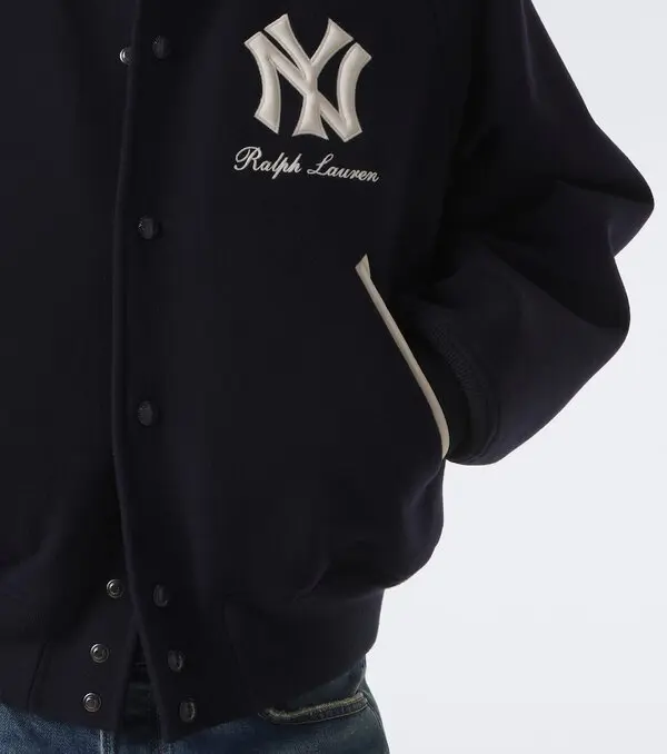 Ralph Lauren Purple Label X Mlb Shearling-lined Twill Blouson Jacket