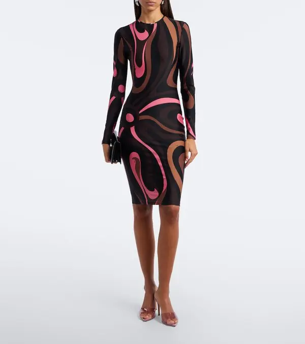 Emilio Pucci Marmo Jersey Midi Dress
