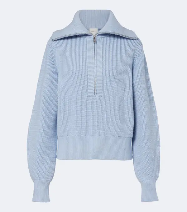 Varley Maura Ribbed-knit Half-zip Sweater