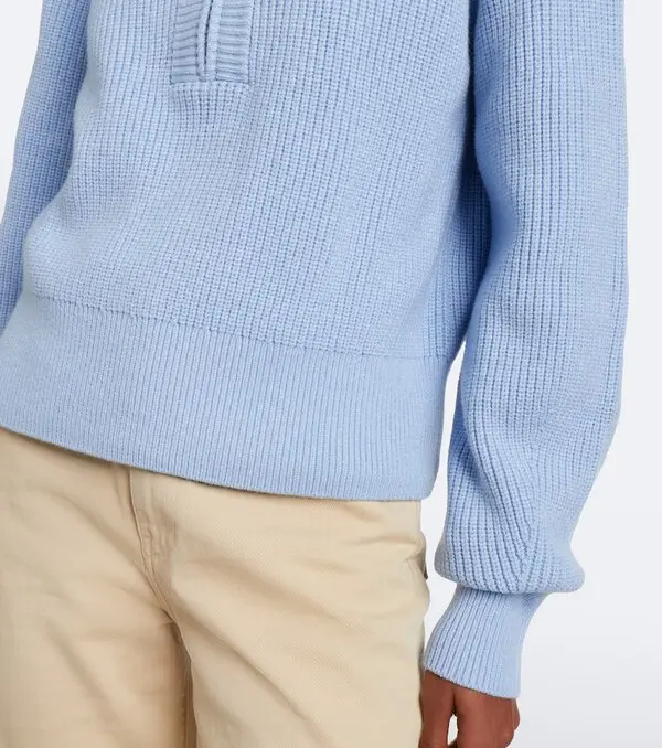 Varley Maura Ribbed-knit Half-zip Sweater