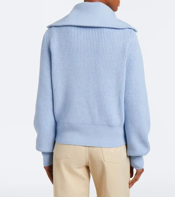 Varley Maura Ribbed-knit Half-zip Sweater